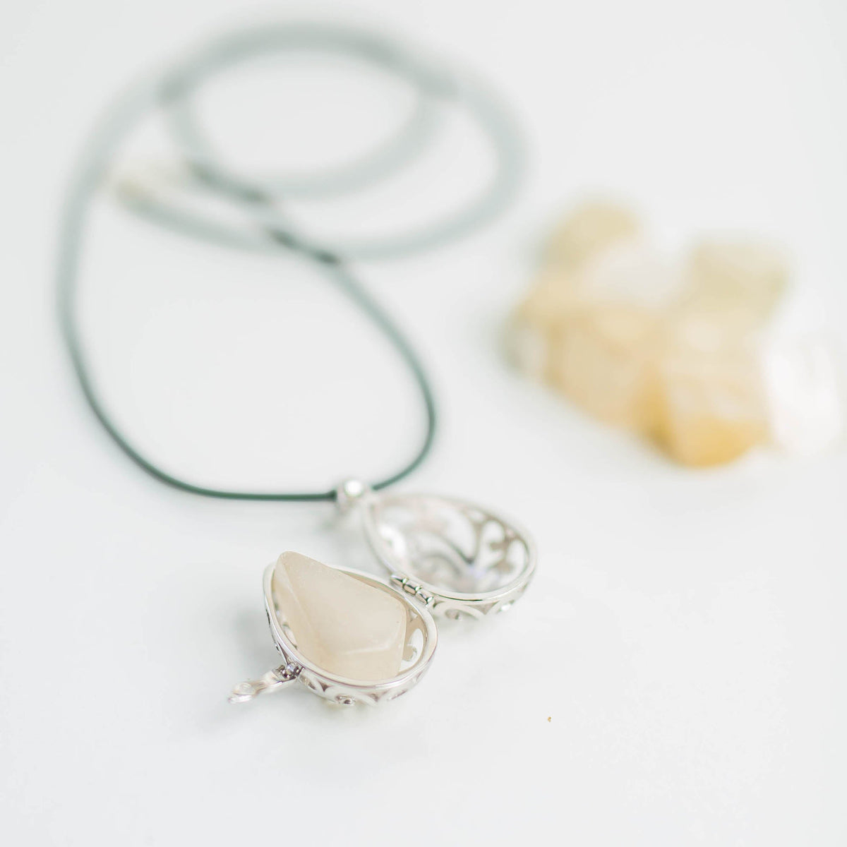 Sterling Silver Crystal Cage Necklace | Divine Drops